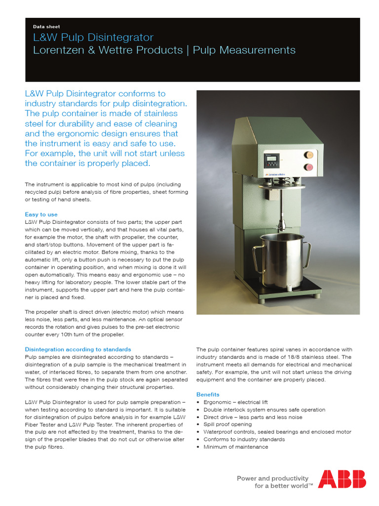 Disintegrator | PDF | Pulp (Paper) | Mains Electricity