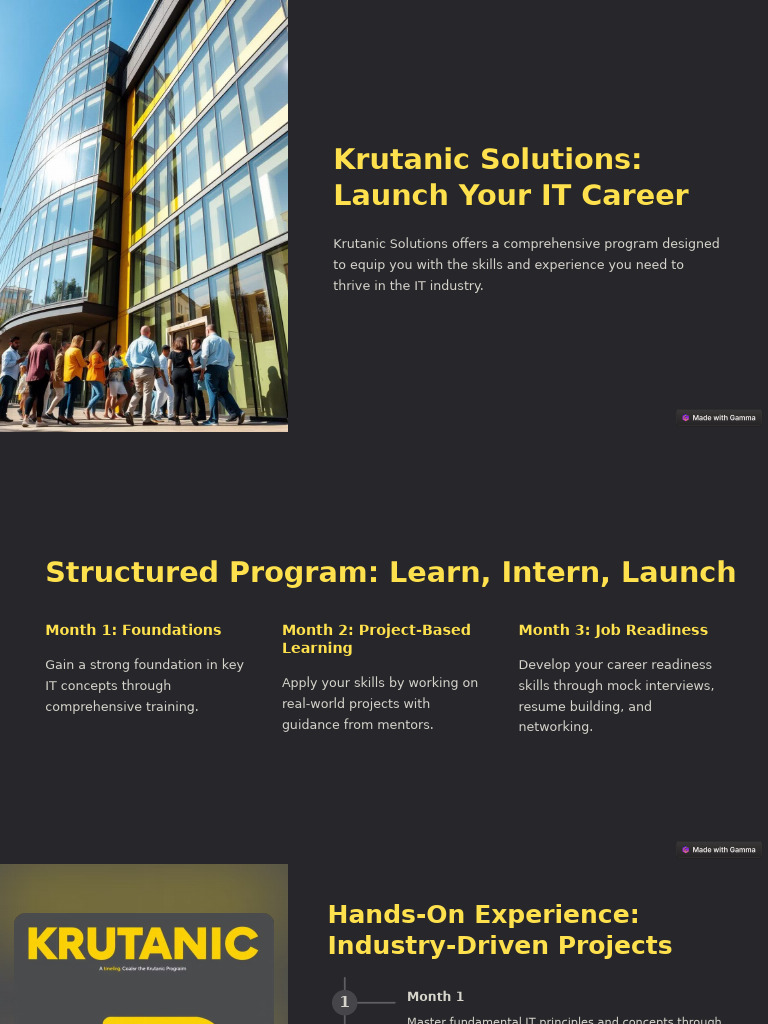Krutanic Solutions Launch Your IT Career | PDF | Mentorship | Learning