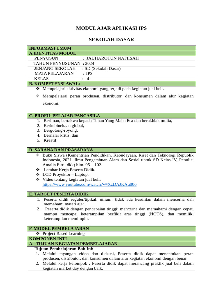 Modul Ajar Aplikasi Ips (1) - 1 | PDF