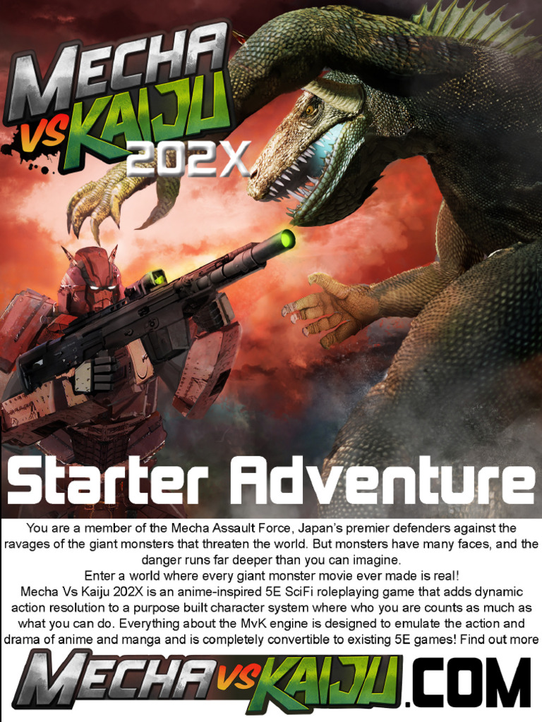 Mecha Vs Kaiju 202X 5E Starter Adventure | PDF | Stress (Biology) | Predation