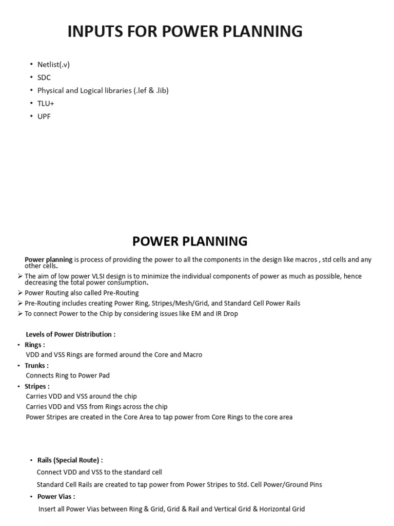 Power Planning in VLSI Design | PDF | Manufactured Goods | Electrical ...