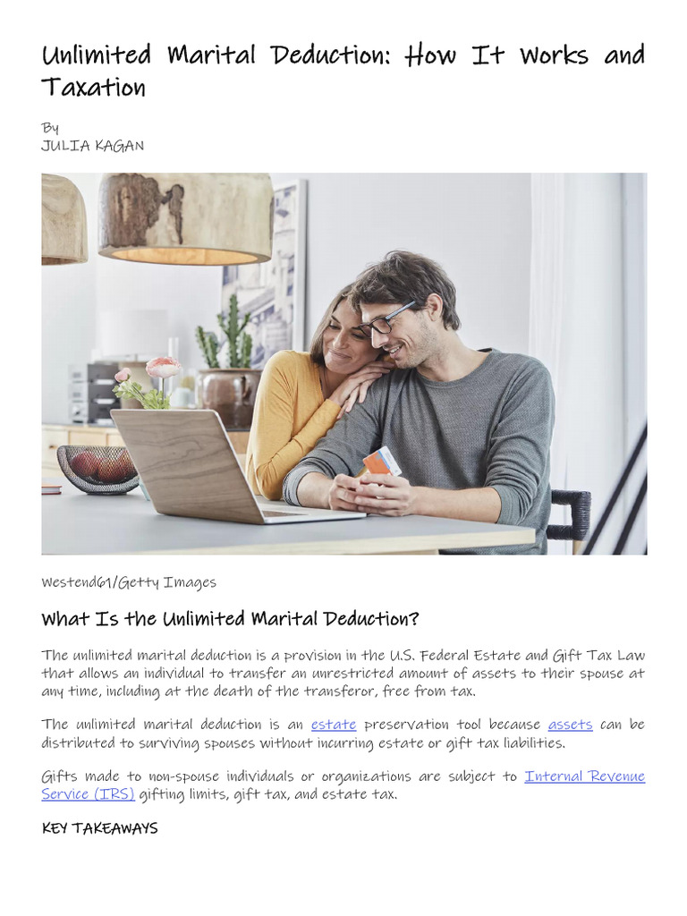 UNLIMITED MARITAL DEDUCTIONS | PDF | Estate Tax In The United States ...