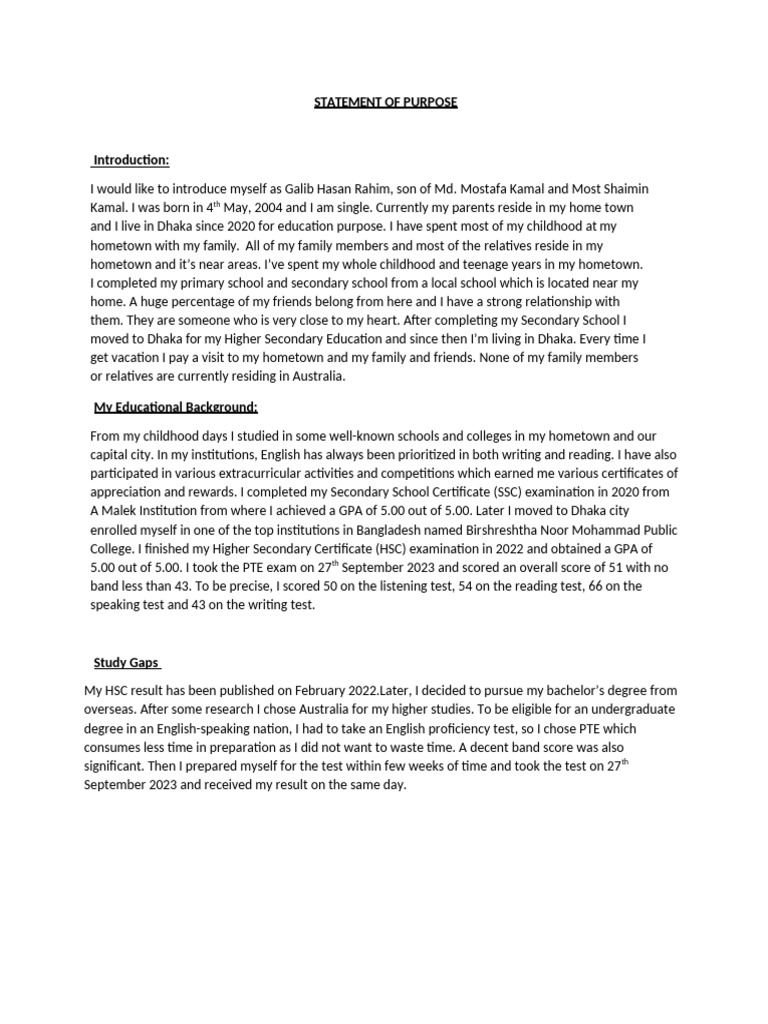 SOP (2) | PDF | Cost Of Living | University