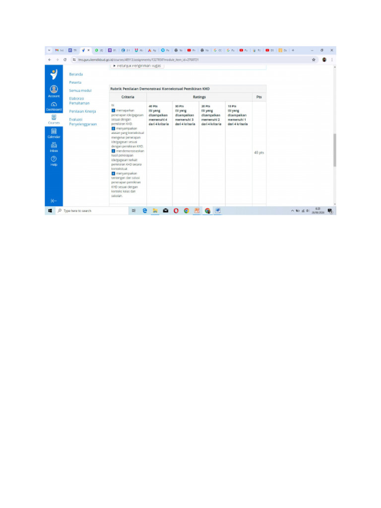 Rubrik Penilaian LK CGP A11 | PDF
