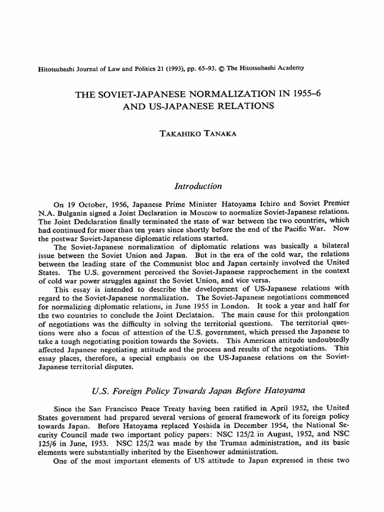 Tanaka Soviet Japan | PDF