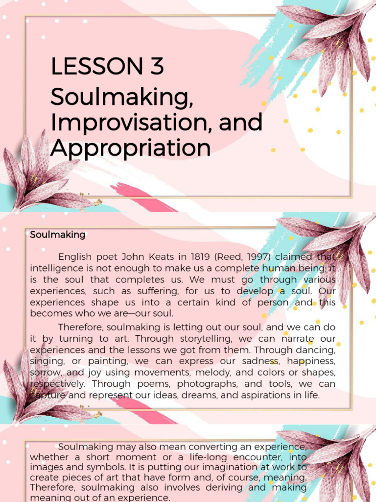 GEC-106-Lessons-3 | PDF | Improvisation | The Arts