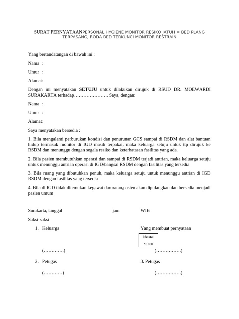 SURAT PERNYATAAN RUJUK | PDF