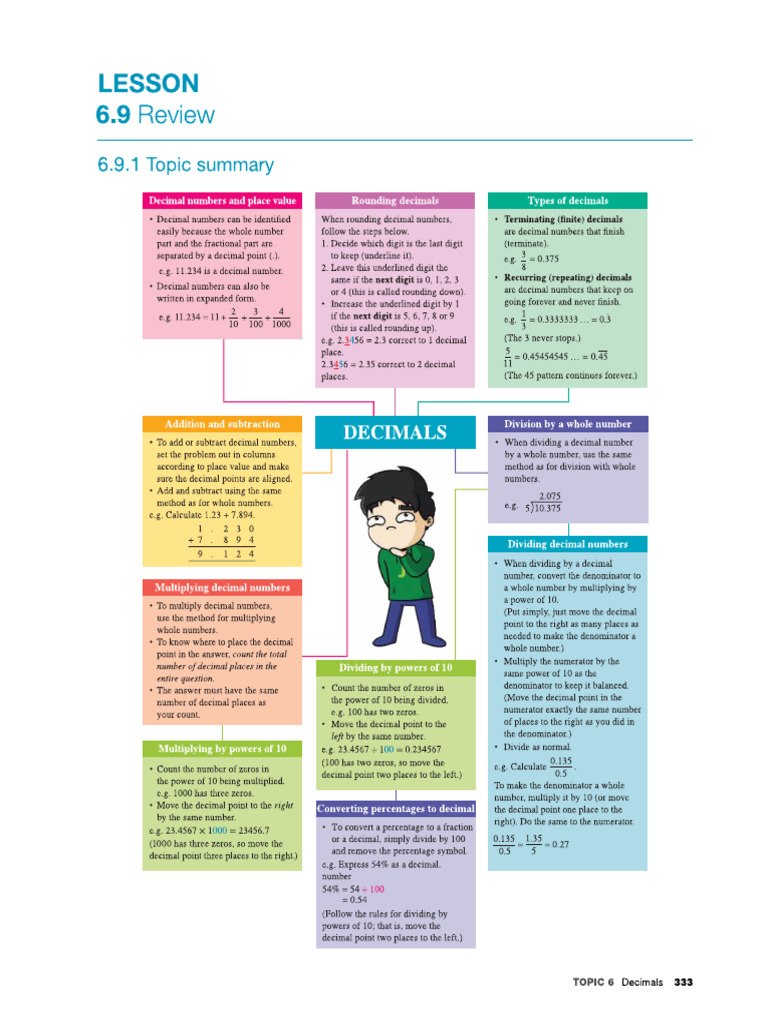 Year 7 Decimals Lesson Sheet | PDF