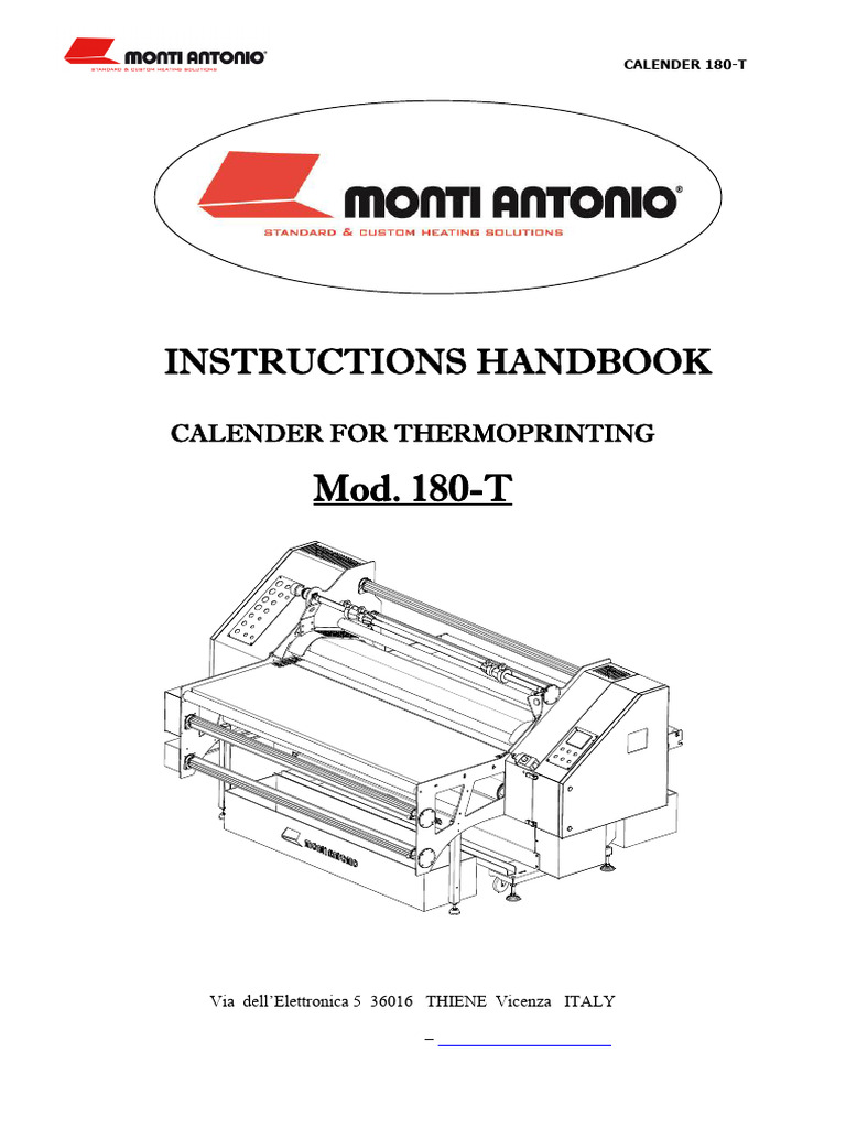Monti Antonio Manual Mod.180-T | PDF | Machines | Electrical Wiring