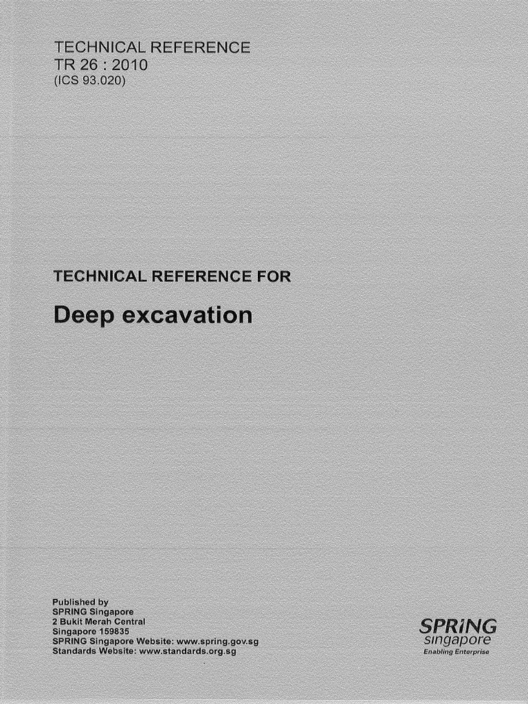 TR26 Technical Reference For Deep Excavation | PDF