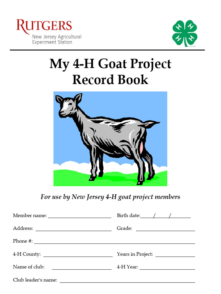 2020 Goat Project Record Book | PDF | Goat | Pound (Mass)