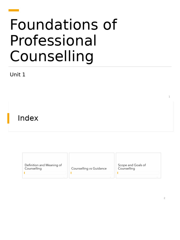 Foundations of Counselling Explained | PDF | Psychotherapy | Counseling ...