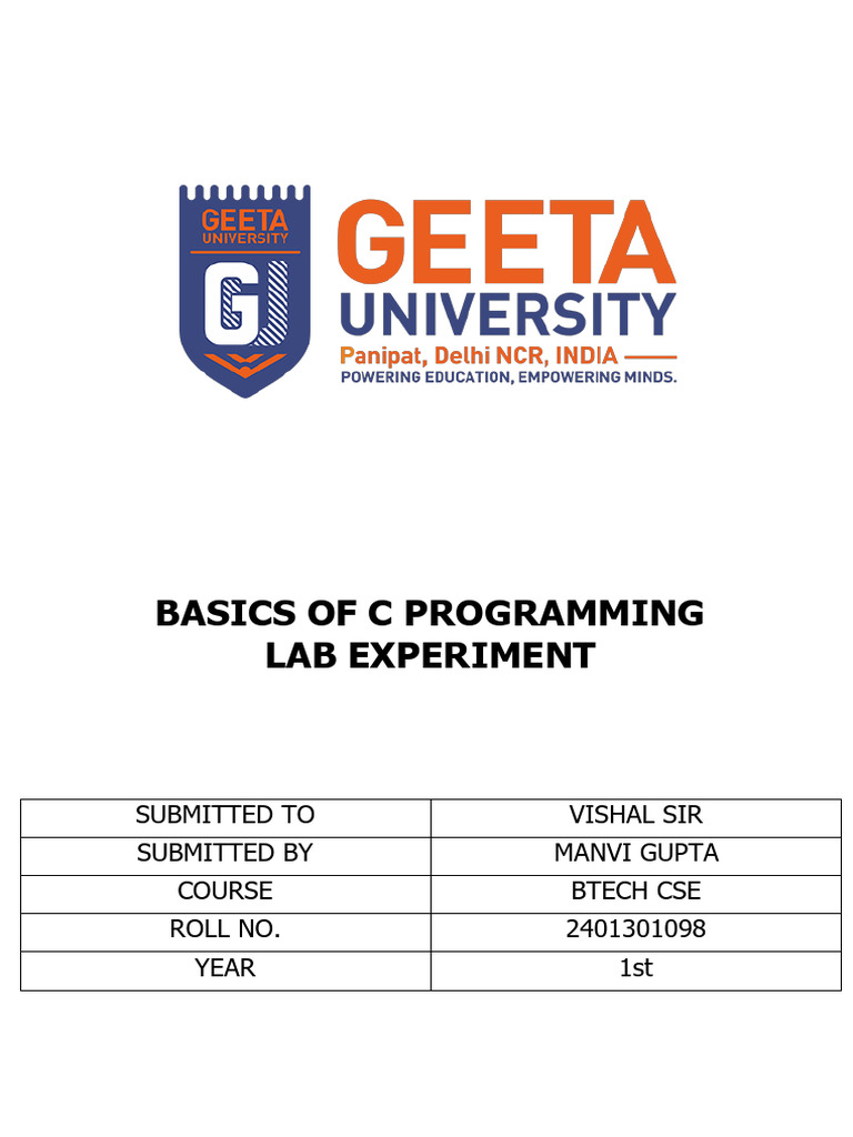 c-Lab-Manual (1) | PDF | Computer Programming | Computing c-Lab-Manual (1) | PDF | Computer Programming | Computing