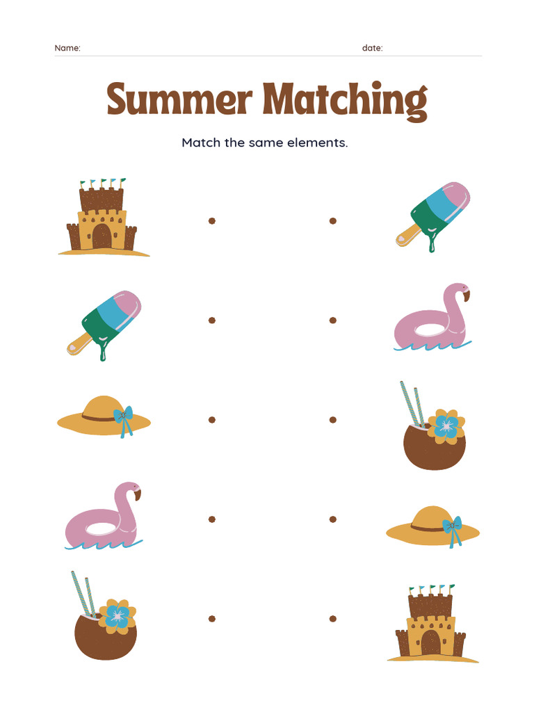 Blue Illustrative Weather Matching Worksheet | PDF