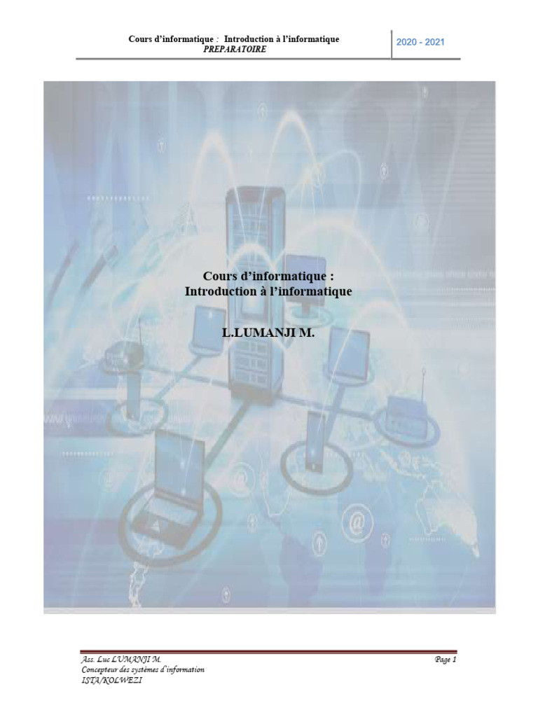 Cours D'informatique 2021-1 | PDF | Imprimante (Informatique) | Mémoire (informatique)