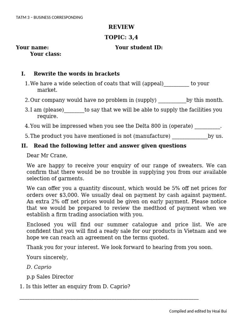 Review Topic 3 (2) | PDF | Business | Economies