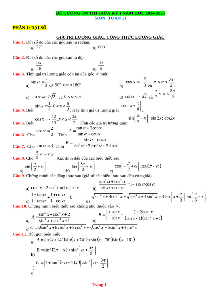 thuvienhoclieu.com-De-on-cuong-tap-giua-HK1-Toan-11-KNTT-24-25 | PDF