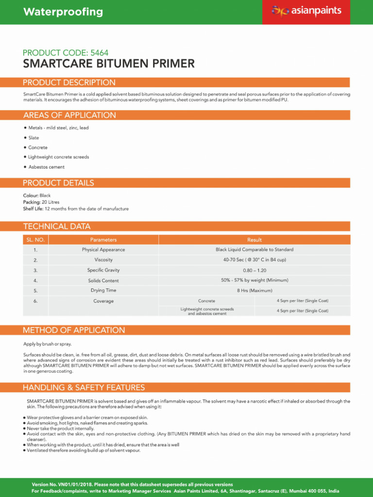 SmartCare Bitumen Primer | PDF