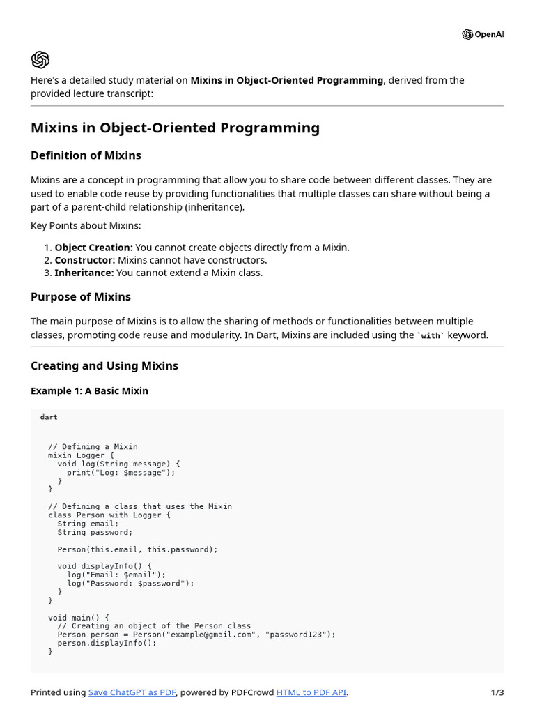 Mixins in Object-Oriented Programming | PDF | Class (Computer Programming) | Object Oriented ...
