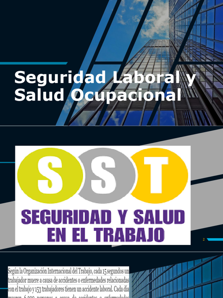 Seguridad Laboral y Salud Ocupacional 1°PPT | PDF | Seguridad y salud ...
