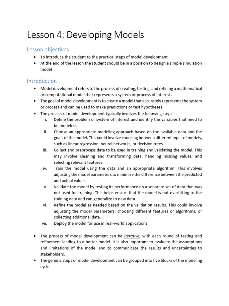 Model Development Process Explained | PDF | Conceptual Model ...