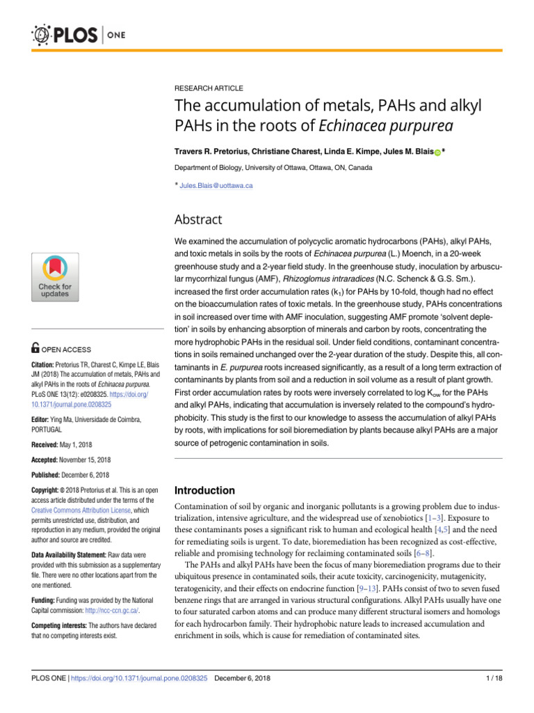 2018-The Accumulation of Metals, PAHs and Alkyl | PDF | Polycyclic ...