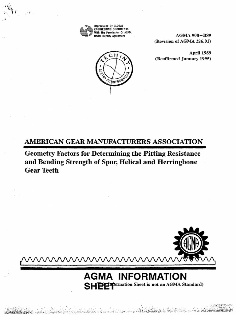 Agma 908 B89 | PDF | Gear | Mechanics