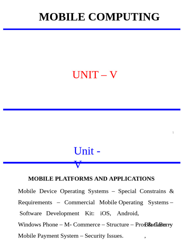 unit 5 (2) | PDF | Android (Operating System) | Ios