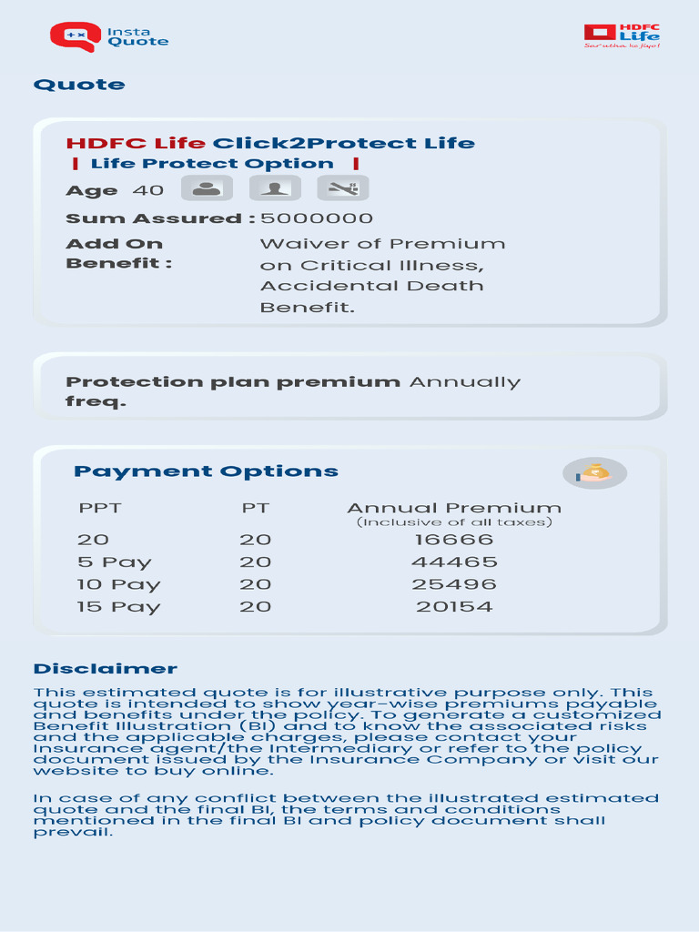 Hdfclife For 40 | PDF