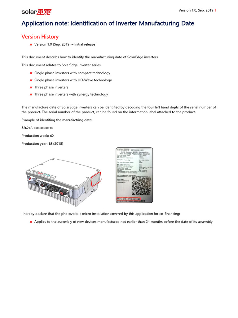 se-identification-of-inverter-manufacturing-date | PDF