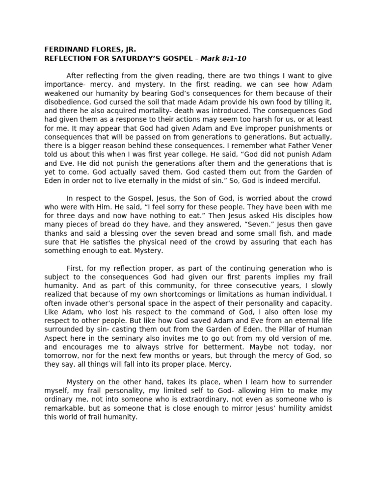 Reflection | PDF | Adam | Jesus