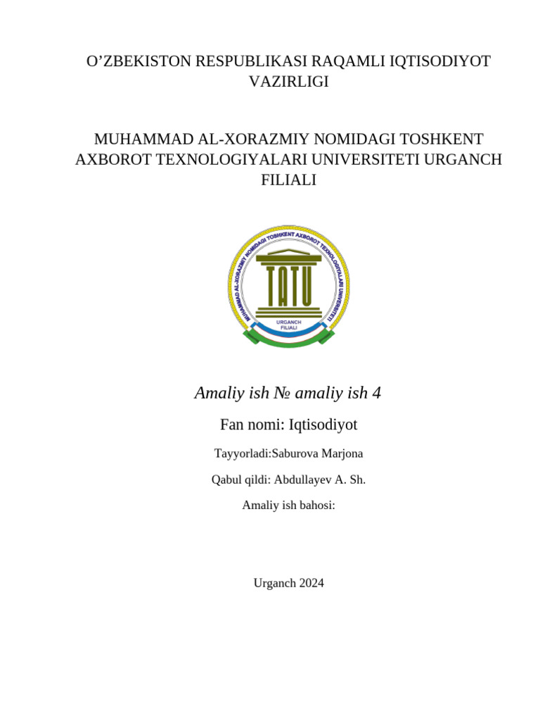 akt amaliy 4 | PDF