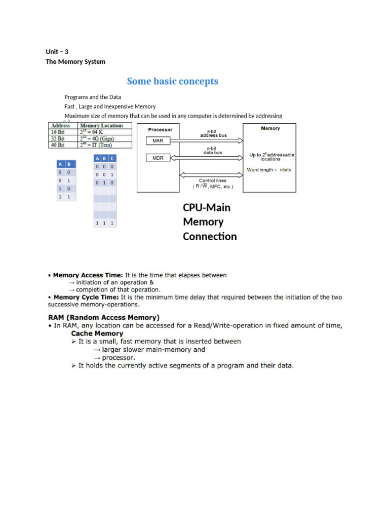 Unit3 coa | PDF | Random Access Memory | Cpu Cache
