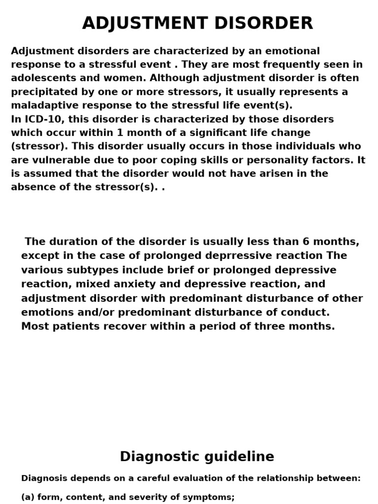 Adjustment Disorder | PDF | Mental Disorder | Major Depressive Disorder