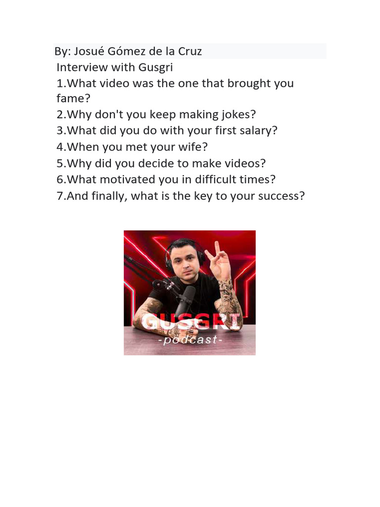 Interview With Gusgri | PDF