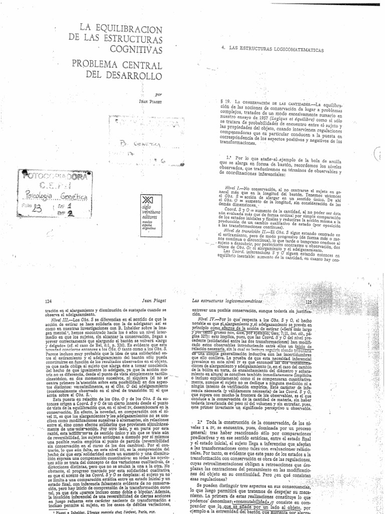 PIAGET, J. (1975 - 1978) - La Equilibración de Las Estructuras ...