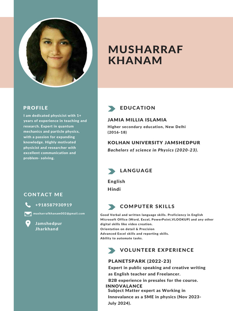 Musharraf Update Resumeyyy 777 | PDF
