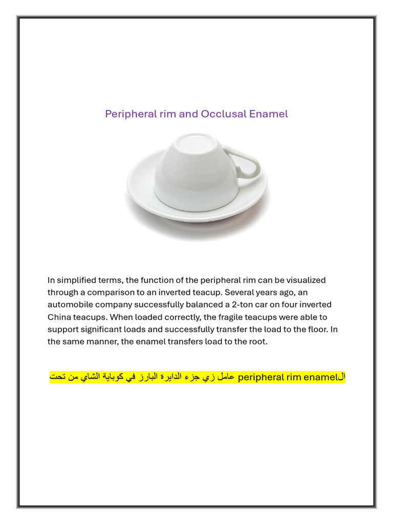 Stress Distribution & Peripheral Enamel Rim | PDF | Tooth Enamel | Dentin