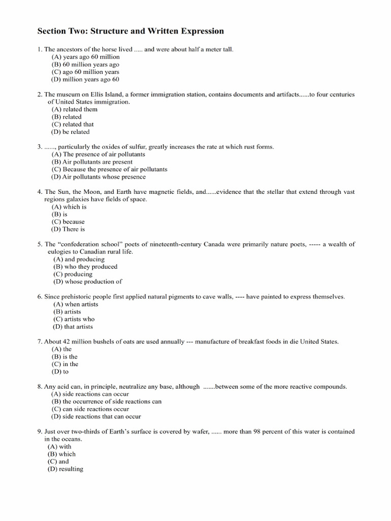 Section 2 - Structure and Written Expression - Share | PDF