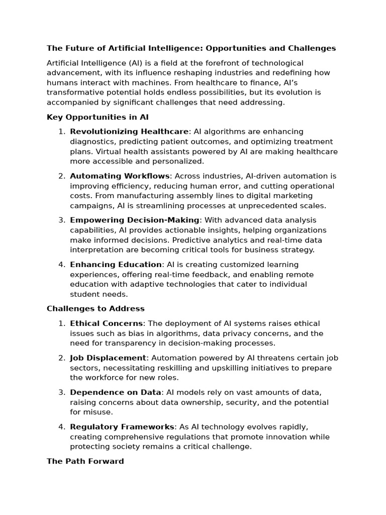 The Future Of Artificial Intelligence Pdf Artificial Intelligence