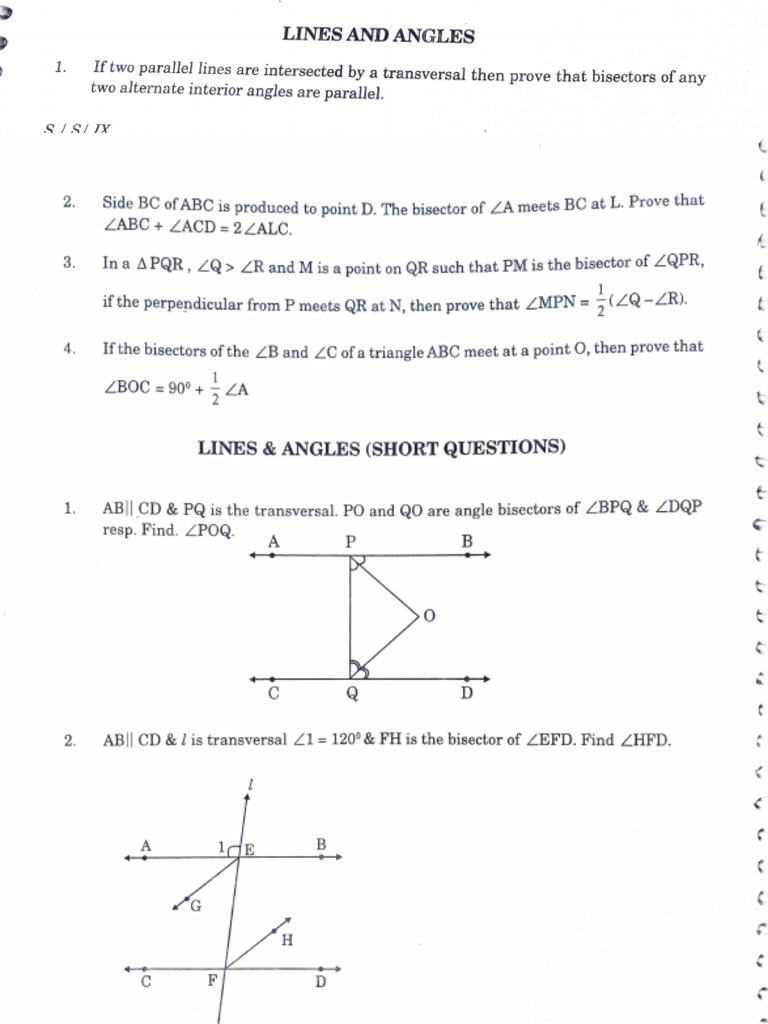 Lines and Angles | PDF
