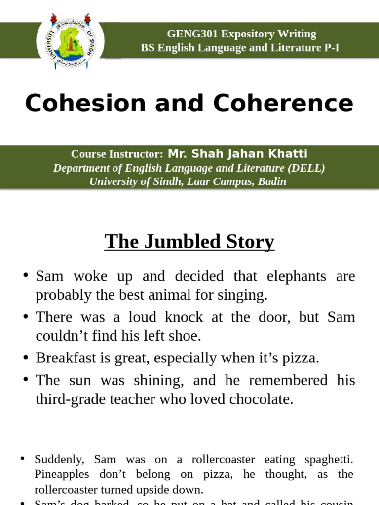 Cohesion and Coherence | PDF