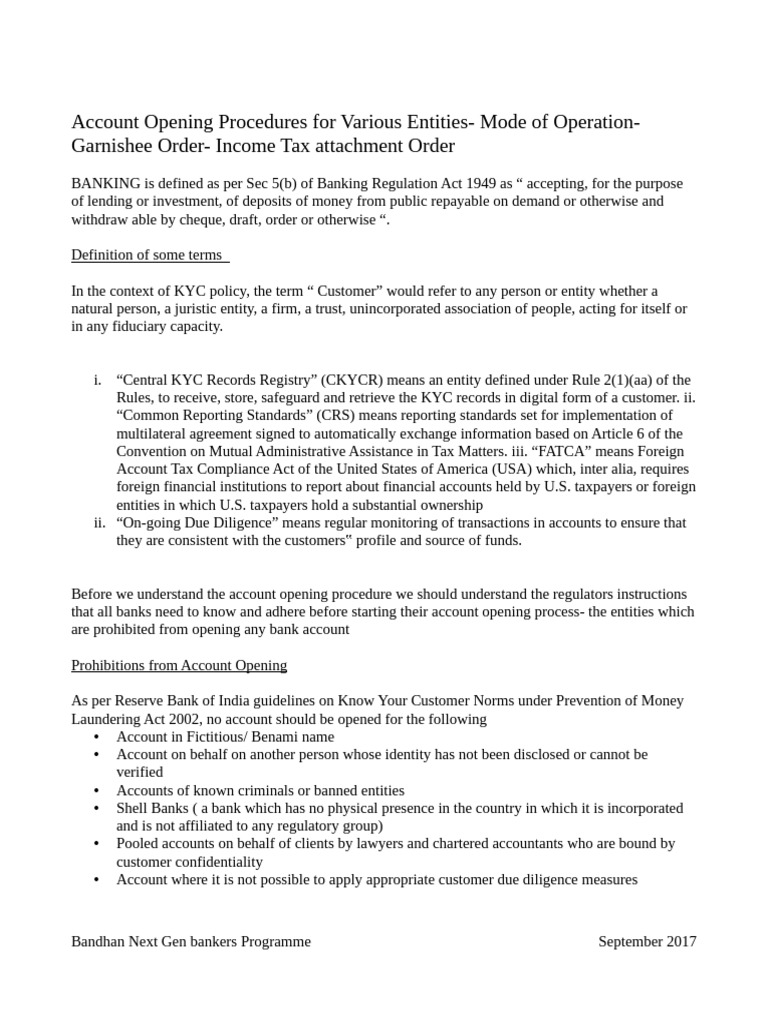 Account Opening Procedure | PDF | Business | Private Law