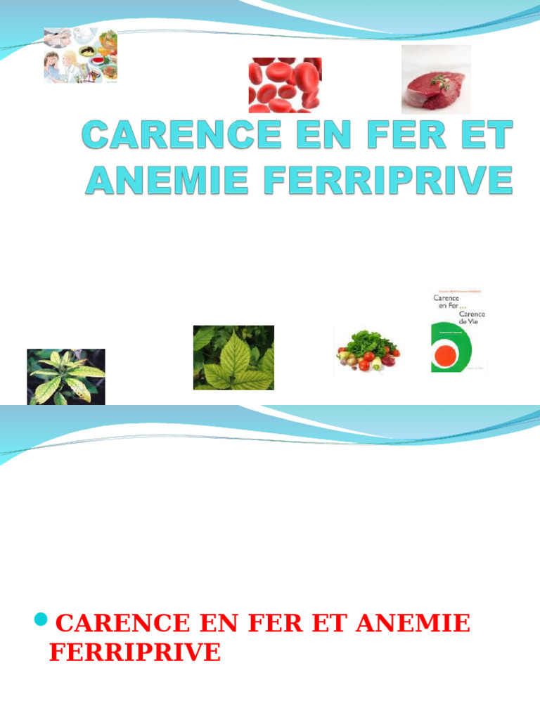 Carence Fer Anemie Ferriprive Em5+++++-1-1 | PDF | Fer | Spécialités ...