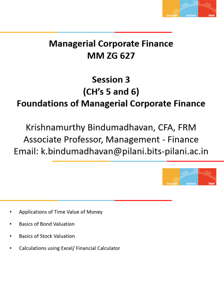Managerial Corporate Finance Basics | PDF | Discounted Cash Flow ...