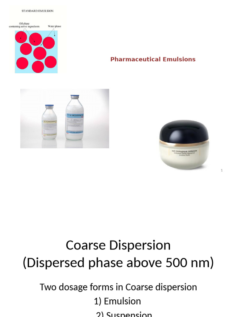 Pharmaceutical Emulsions Guide | PDF | Emulsion | Colloid