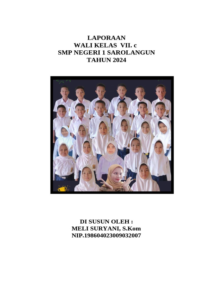 LAPORAN WALI KELAS 8.B Meli Suryani | PDF