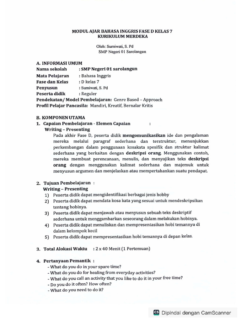 Modul Ajar - Surniwati | PDF