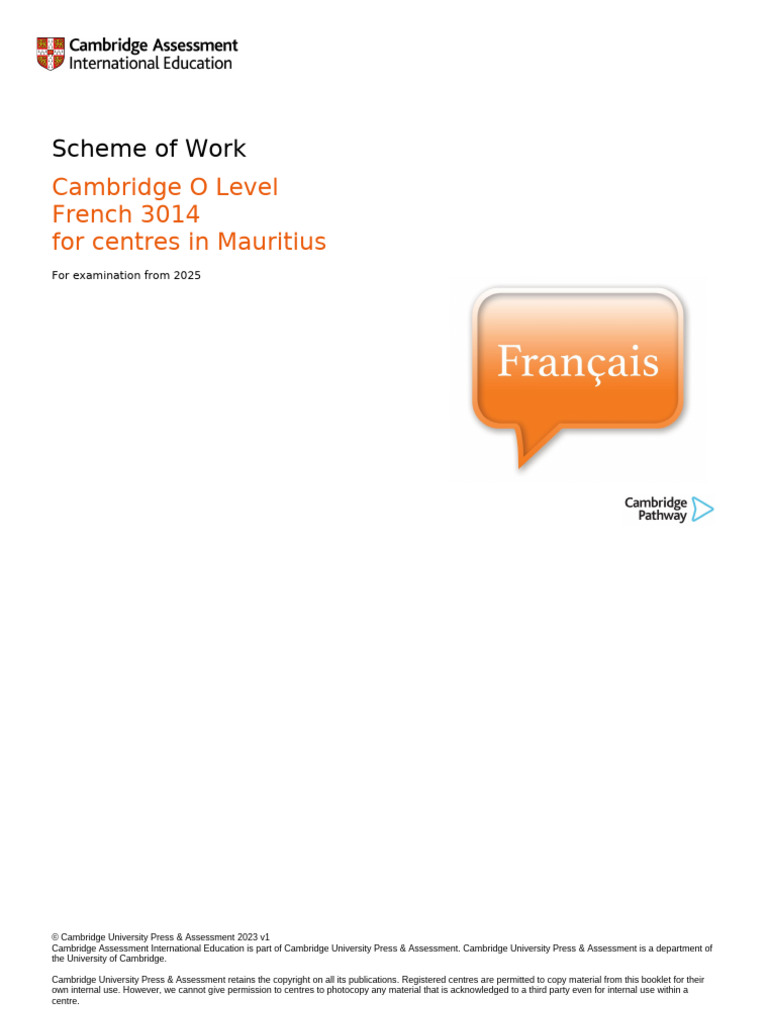 3014 - Scheme of Work - For Examination From 2025 | PDF | Learning ...
