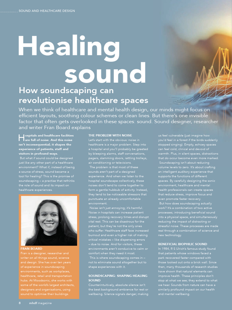 Soundscaping for Healthcare Design | PDF | Sound | Hospital